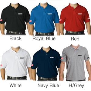 American Security Polo Shirt Black/ Gray/ Navy/ Red/ Royal Blue/ White ...
