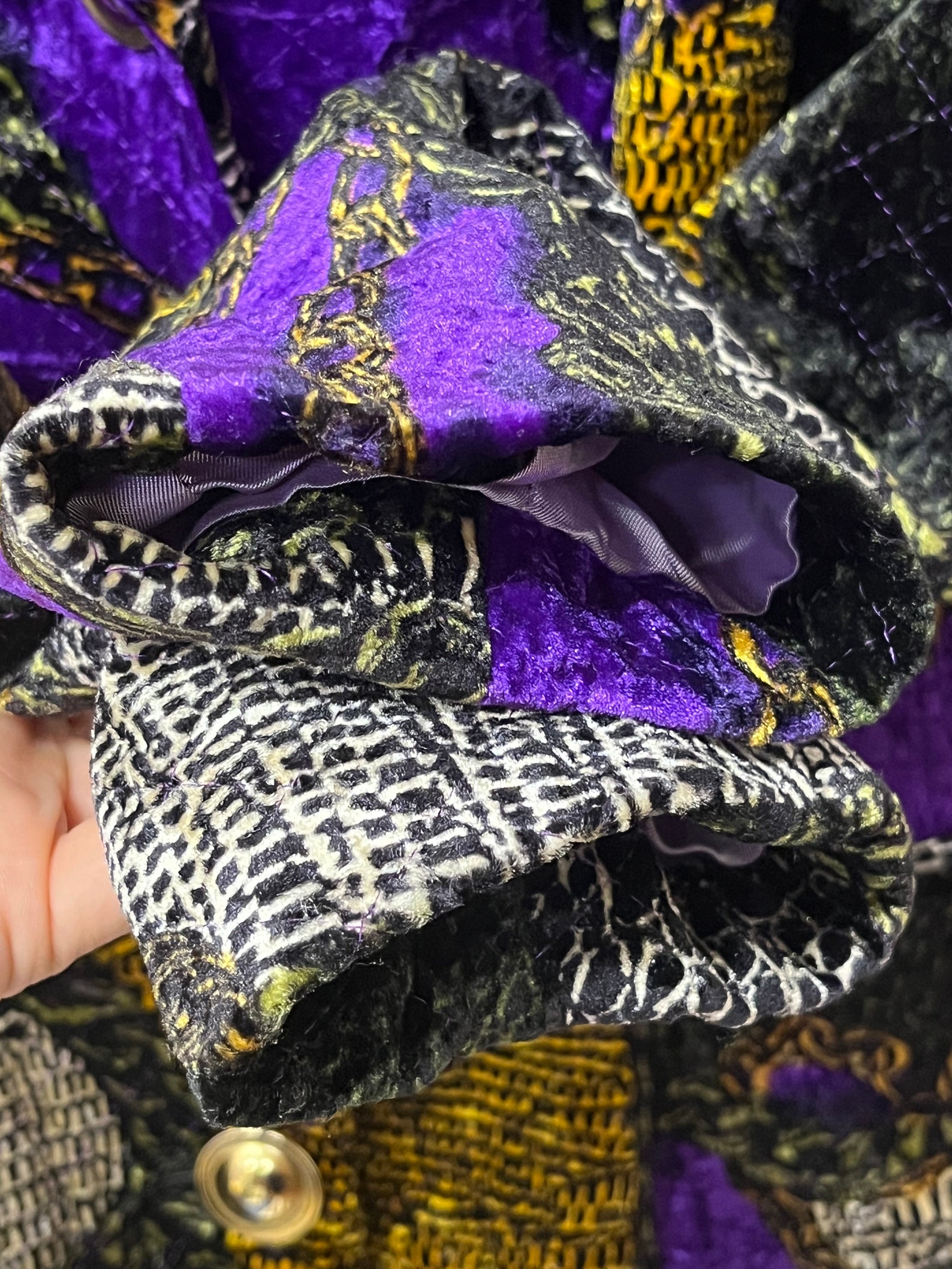 CRISCA by ESCADA Purple Yellow Black Velvet Vintage Blazer Jacket Made ...