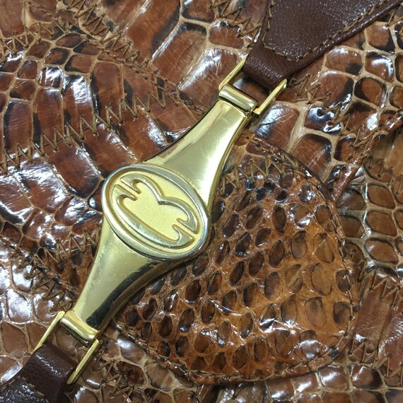 Vintage Pelletterie C3 Italian Leather Snake Skin Cha… - Gem