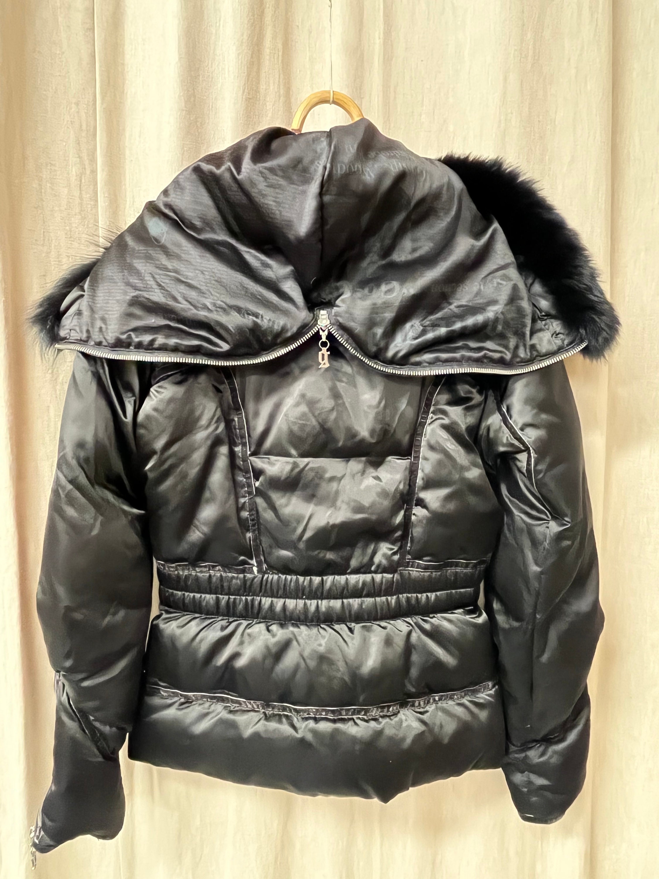 GALLIANO 2000s Black Puffer Jacket Goose Down Puffer Jacket Real Rabbit ...