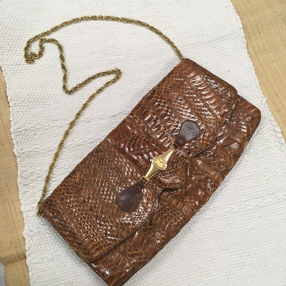 Vintage Pelletterie C3 Italian Leather Snake Skin Cha… - Gem