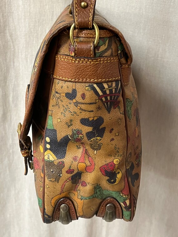 Vintage Piero Guidi Magic Circus Leather Crossbody La… - Gem