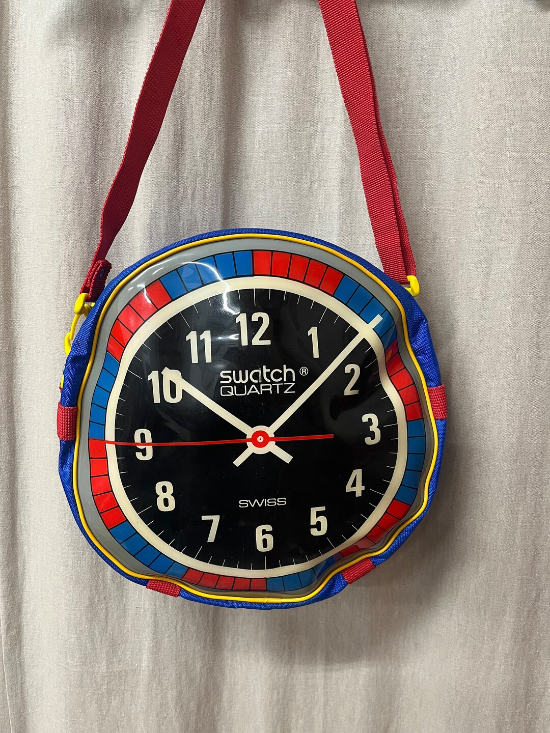 Rare Collectable Swatch Bag 1980’s Swatch Quartz Swiss Clock Round ...