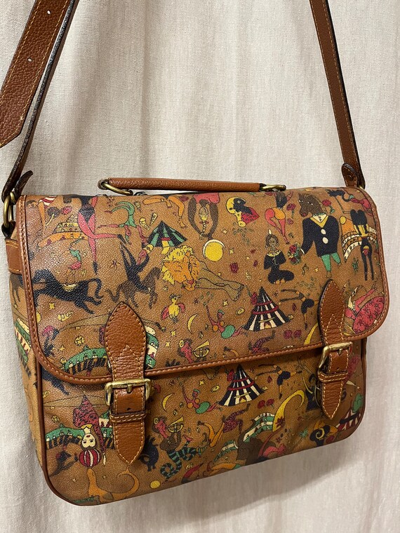 Vintage Piero Guidi Magic Circus Leather Crossbody La… - Gem