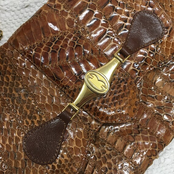 Vintage Pelletterie C3 Italian Leather Snake Skin Cha… - Gem