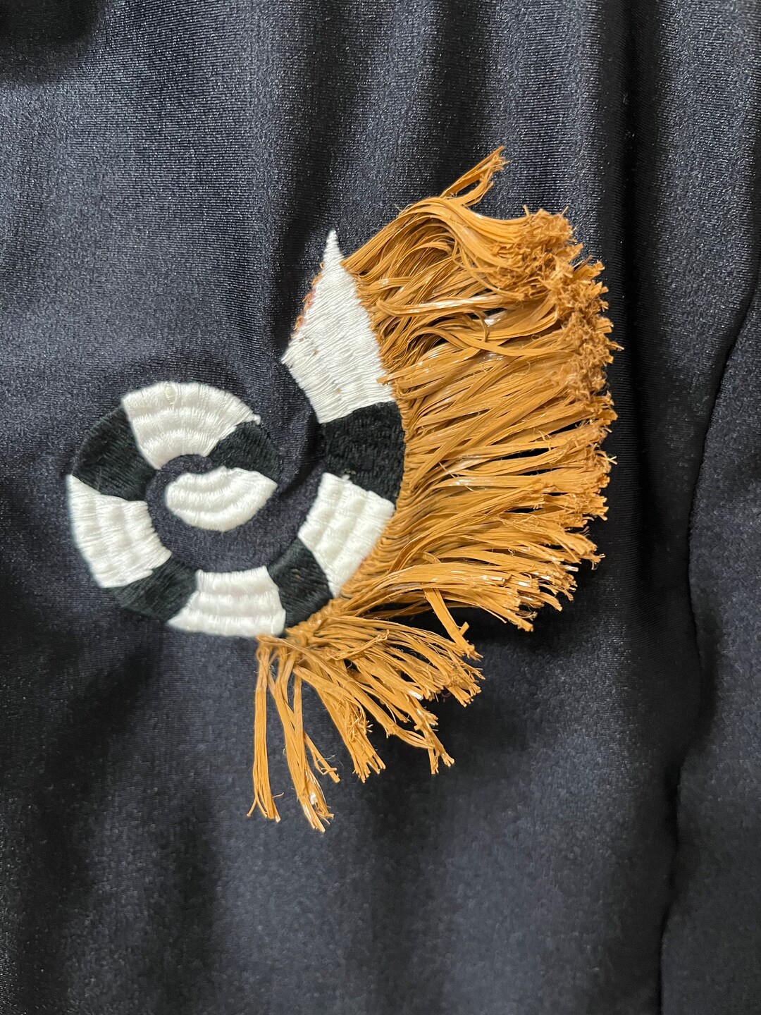 Janine Robin Vintage Swimsuit Black White Shell Embroidery Swimming ...