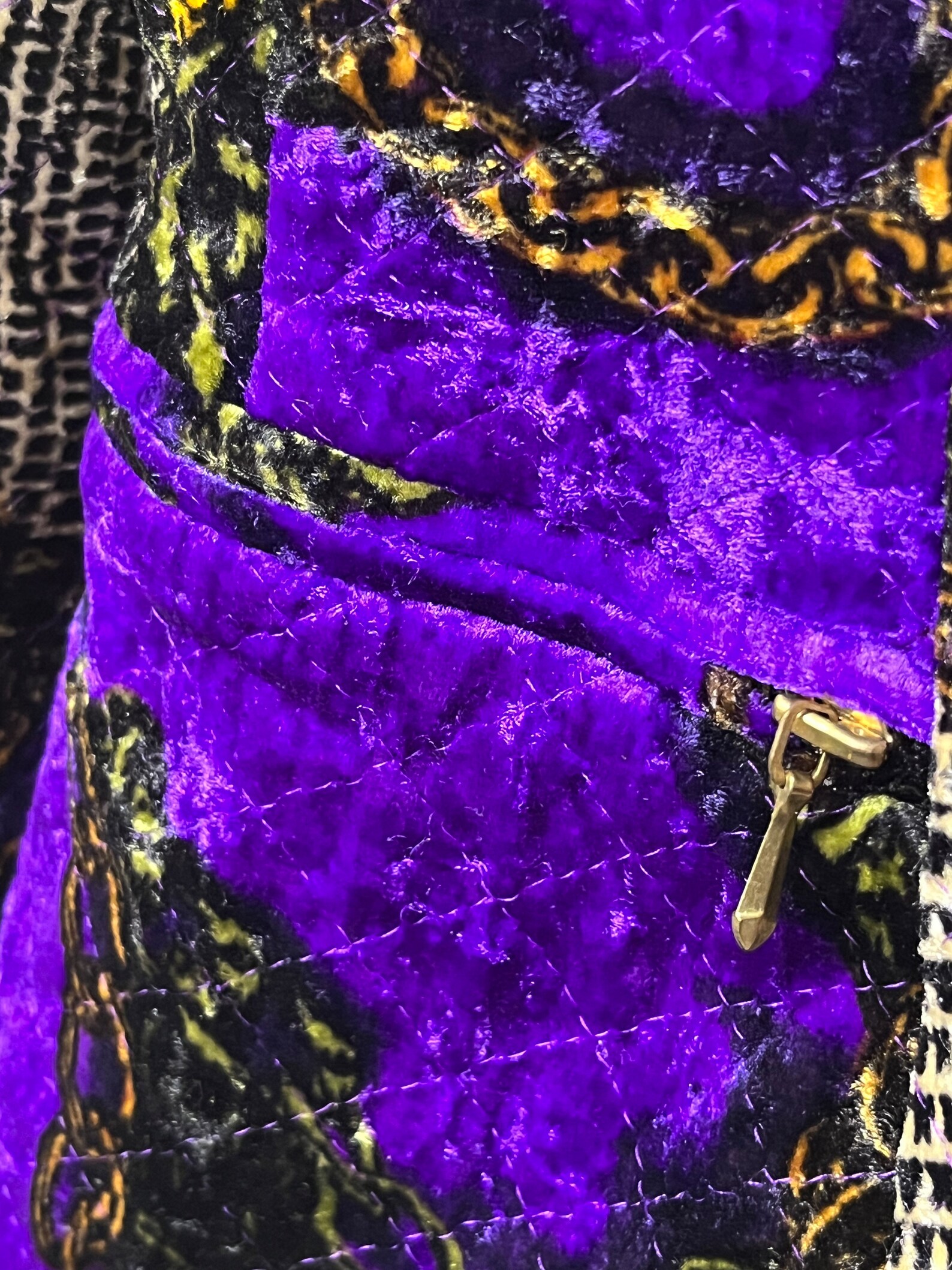 CRISCA by ESCADA Purple Yellow Black Velvet Vintage Blazer Jacket Made ...