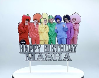 TXT Inspired Cake Topper, Kpop Cake Topper, Birthday Topper, Layered ...