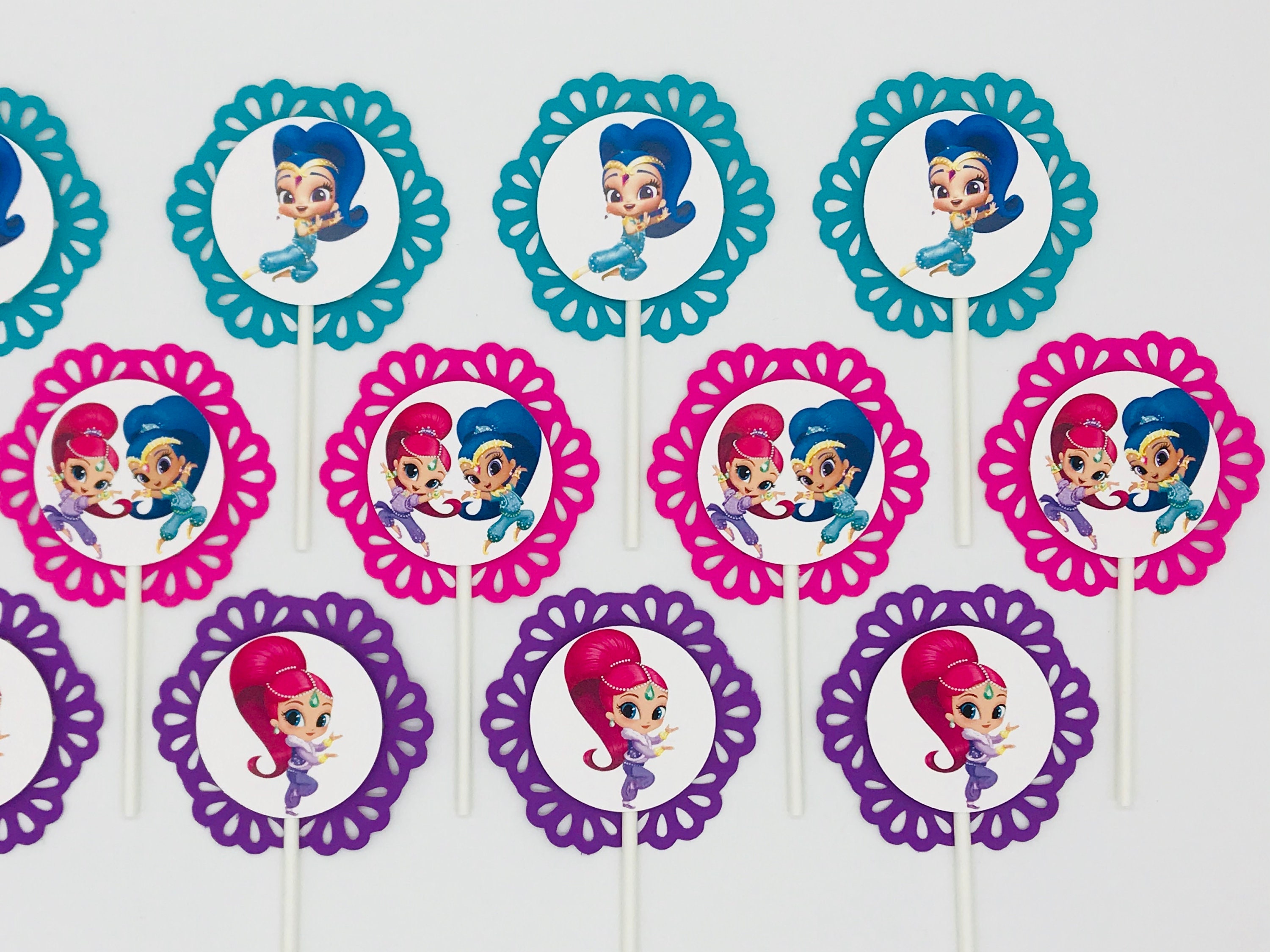 SHIMMER and SHINE Cupcake Topper Party Pick Birthday | Etsy