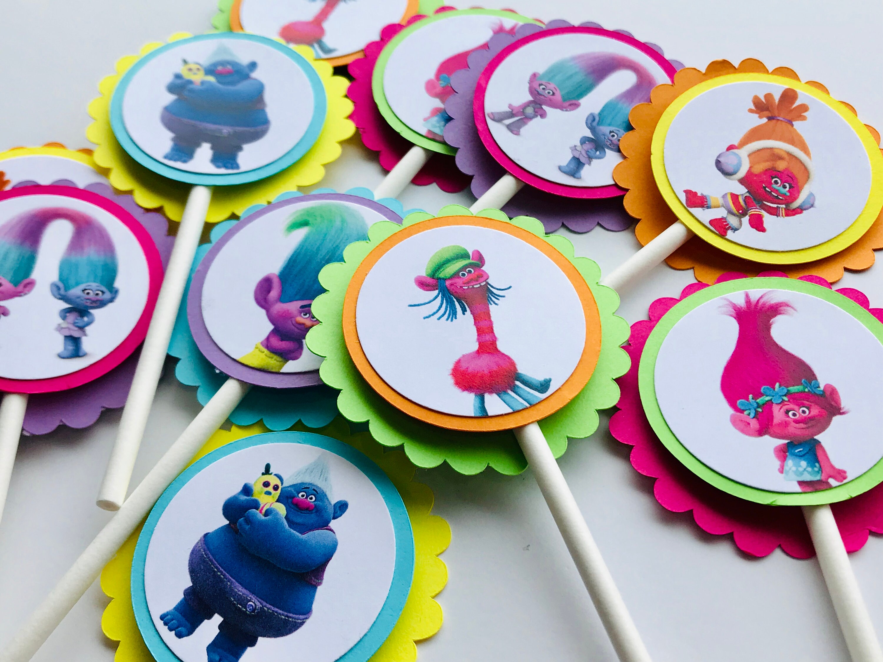 TROLLS Cupcake Topper -party Picks - Set of 12 - - Etsy