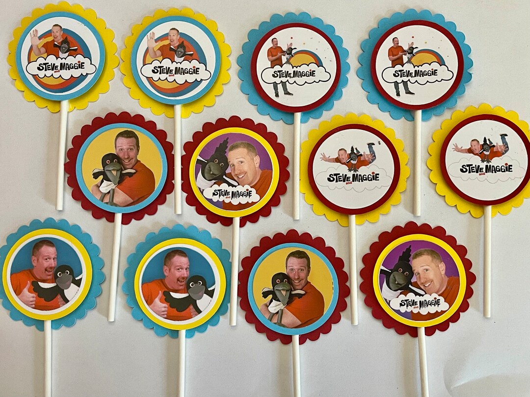 STEVE and MAGGIE Topper Party Picks - Set of 12 - - Etsy