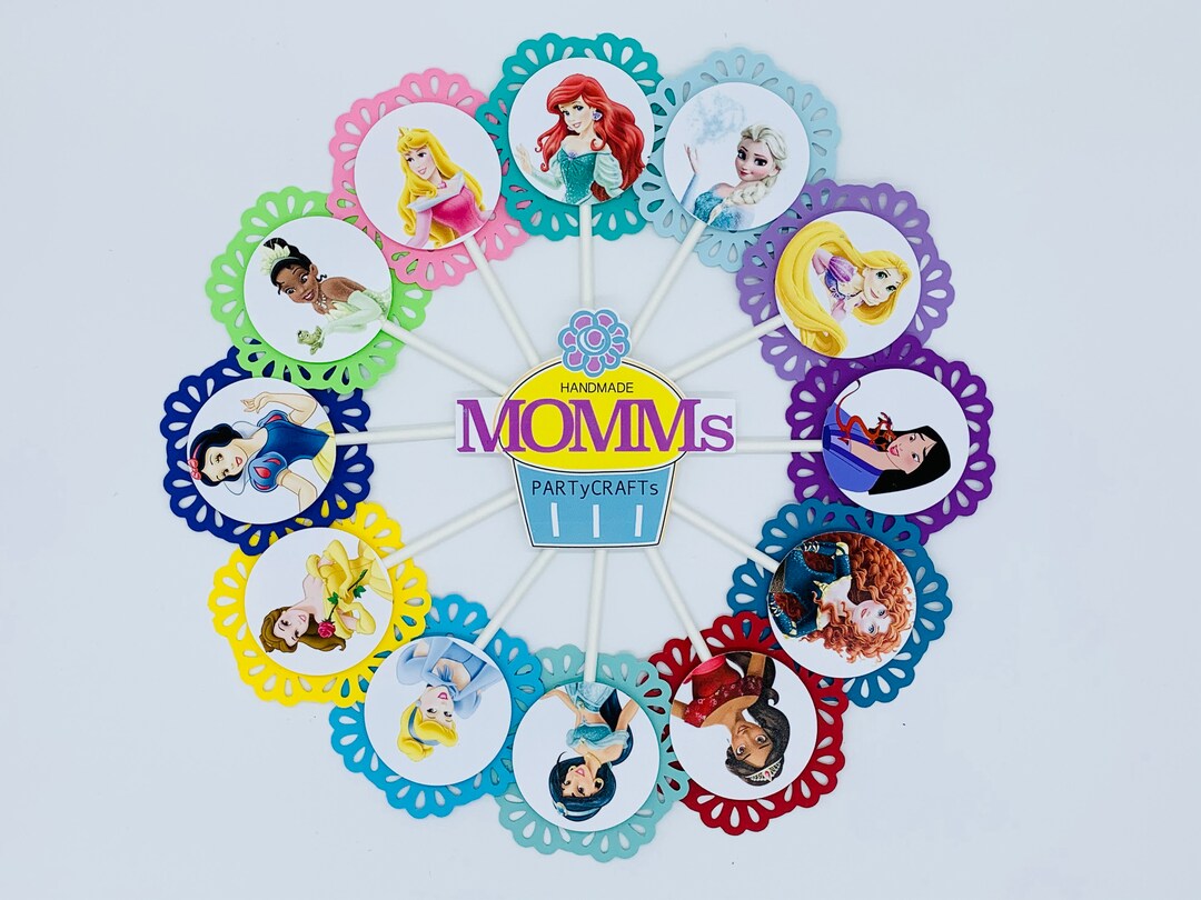 DISNEY PRINCESS Cupcake Topper - Party Picks - Set of 12 - Etsy