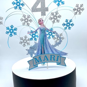 Personalized Frozen Elsa Cake Topper – Snowflakes Birthday Party Decor ...