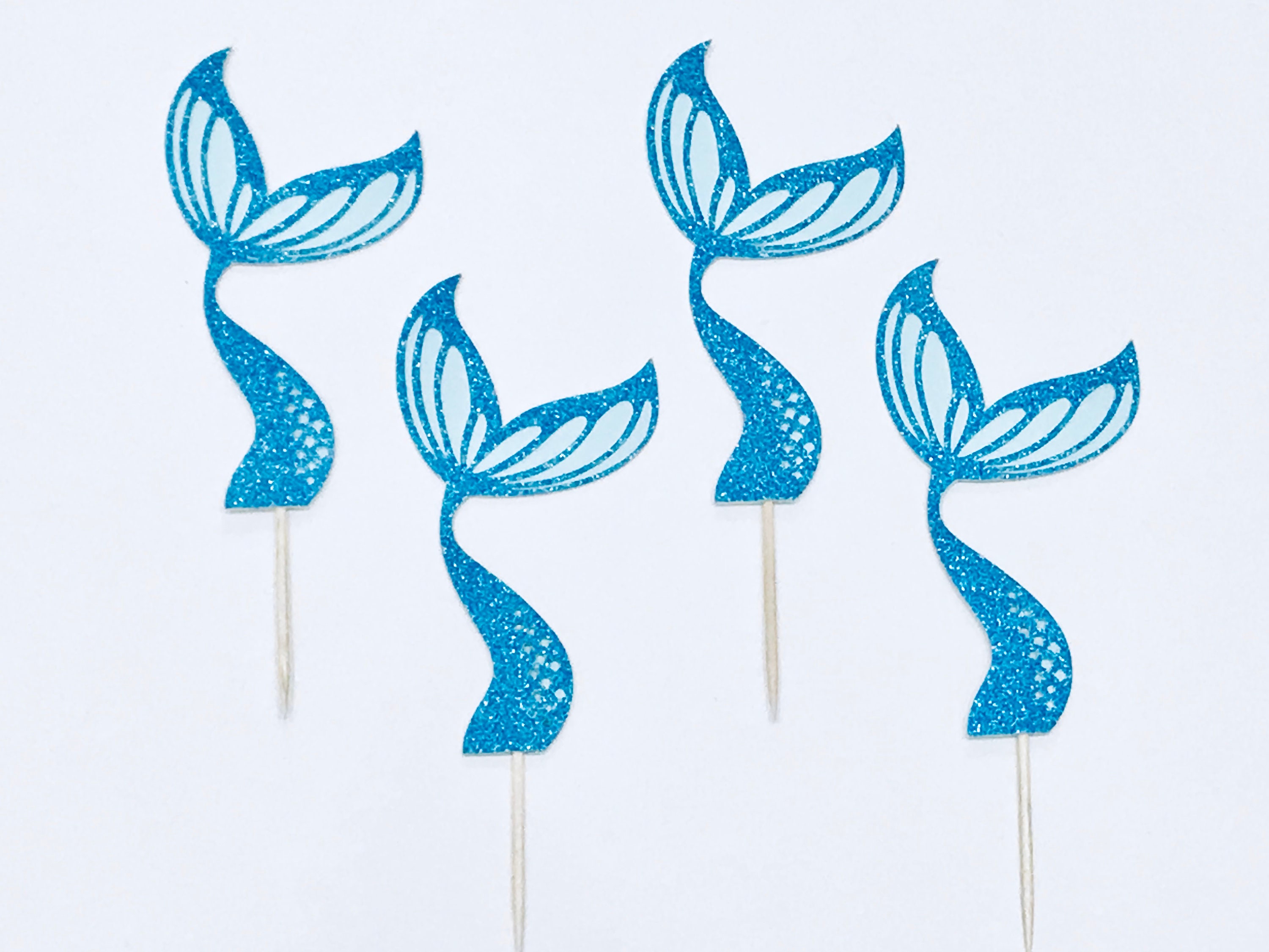 MERMAID TAIL Cupcake Topper Party Picks Under the Sea | Etsy Canada