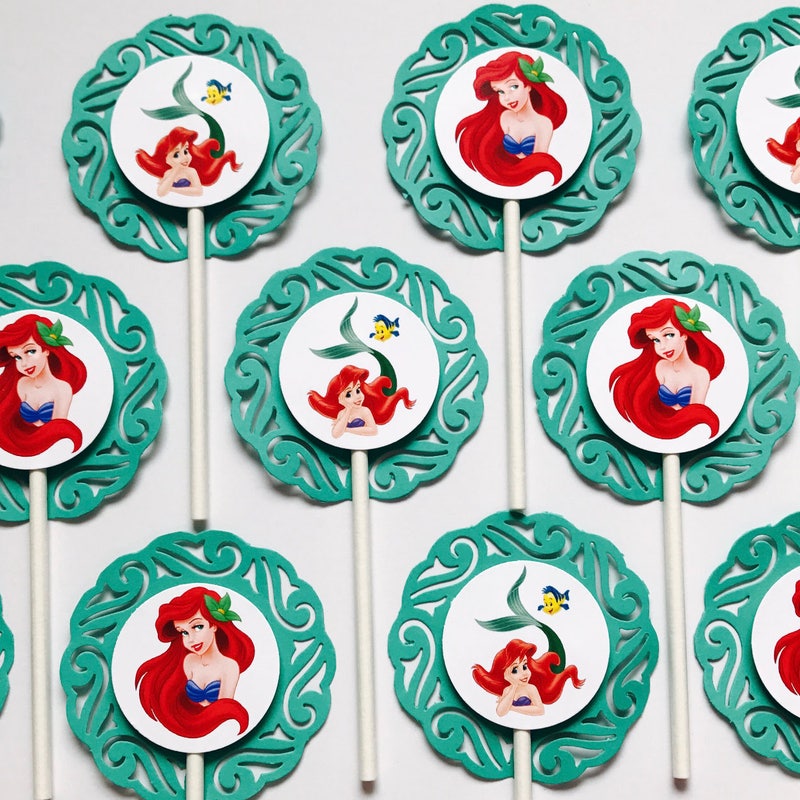 Ariel Cupcake Toppers - Etsy