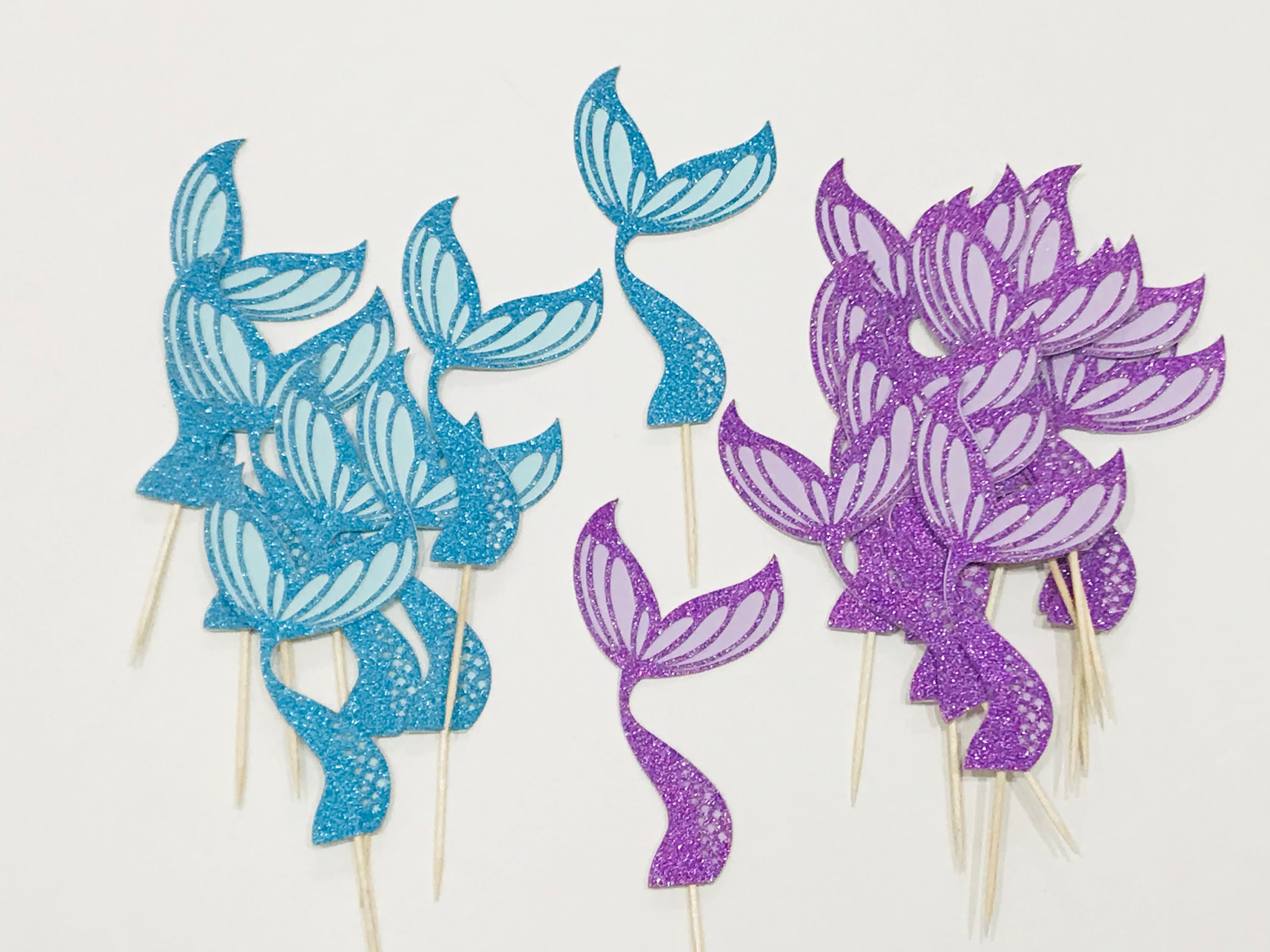 MERMAID TAIL Cupcake Topper Party Picks Under the Sea - Etsy Canada