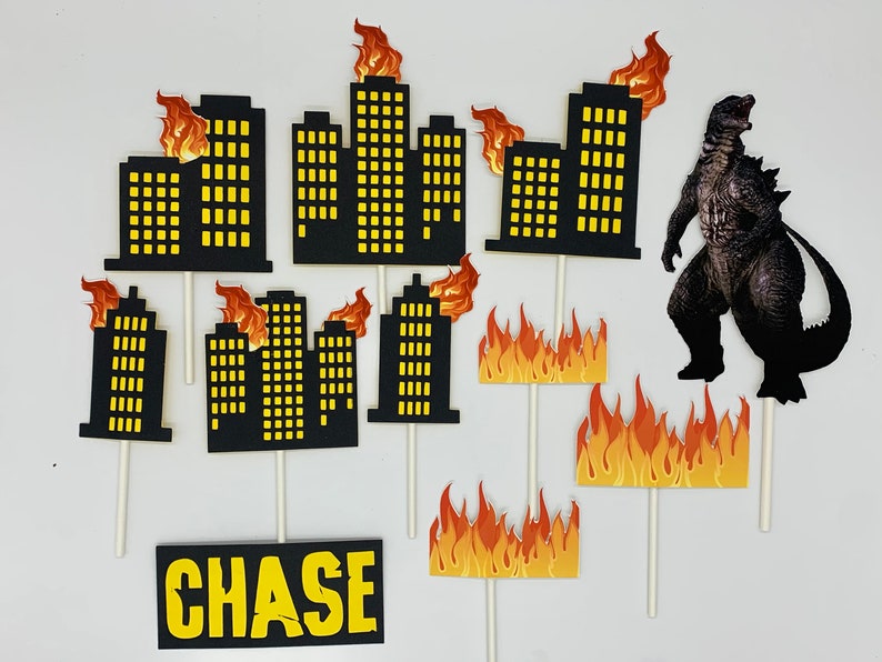Personalized GODZILLA CAKE TOPPER | Etsy