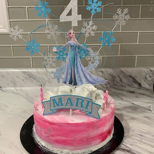 Personalized Frozen Elsa Cake Topper – Snowflakes Birthday Party Decor ...