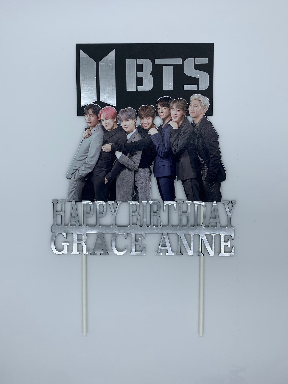 Personalized BTS CAKE TOPPER Kpop Birthday - Etsy
