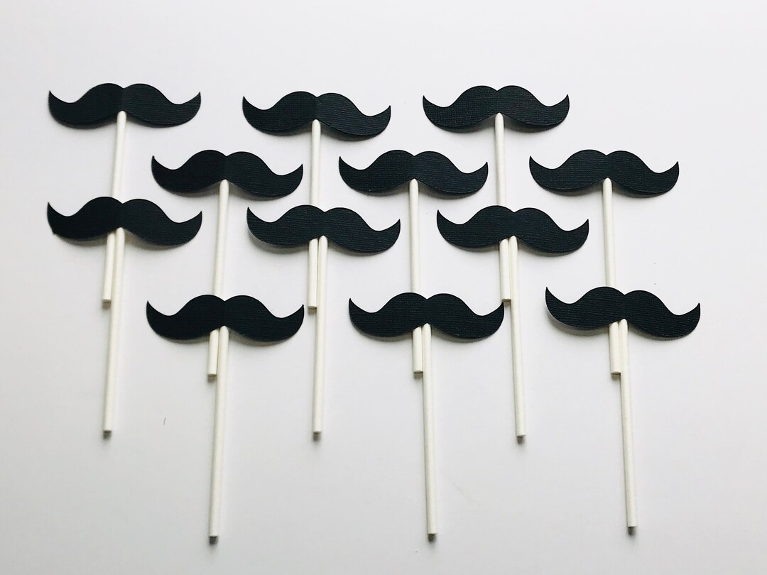 MUSTACHE Cupcake Topper -party Picks - Gender Reveal - Little Man - Set ...
