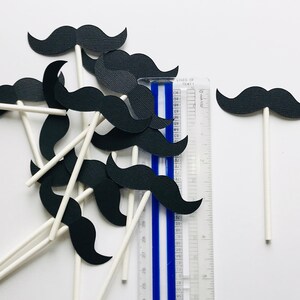 MUSTACHE Cupcake Topper -party Picks - Gender Reveal - Little Man - Set ...
