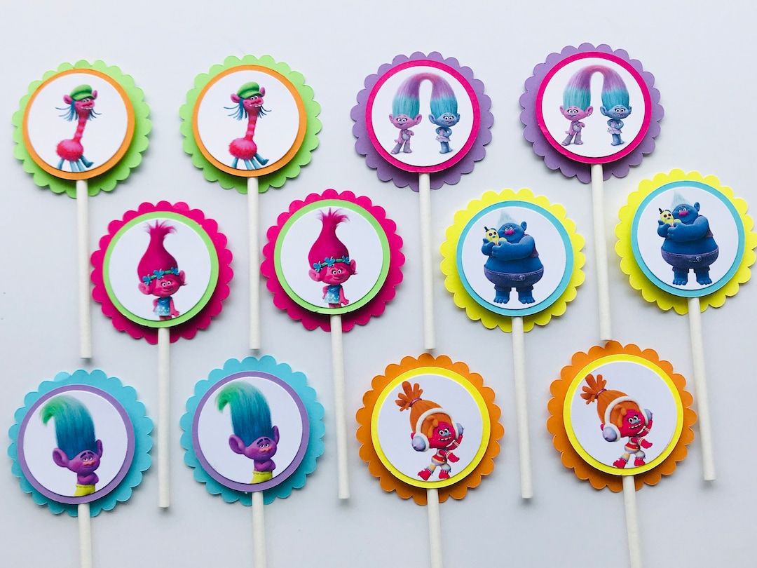 TROLLS Cupcake Topper -party Picks - Set of 12 - - Etsy