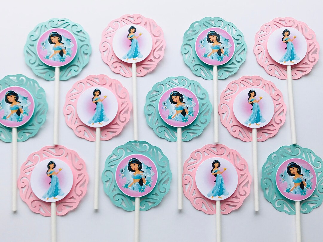 PRINCESS JASMIN Cupcake Topper - Party Picks - DISNEY - (2.5" Diameter ...