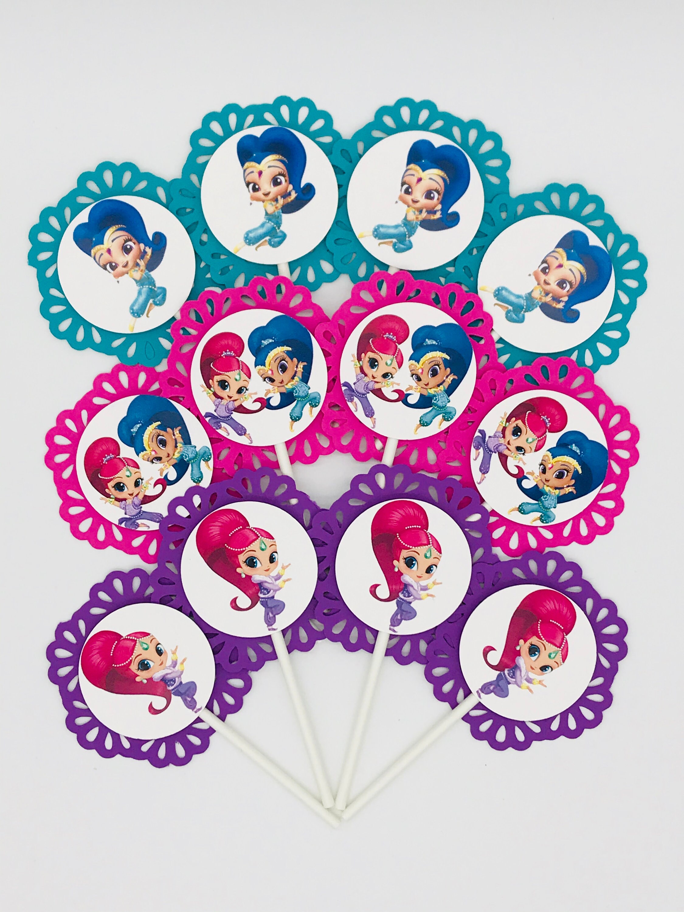 SHIMMER and SHINE Cupcake Topper Party Pick Birthday | Etsy