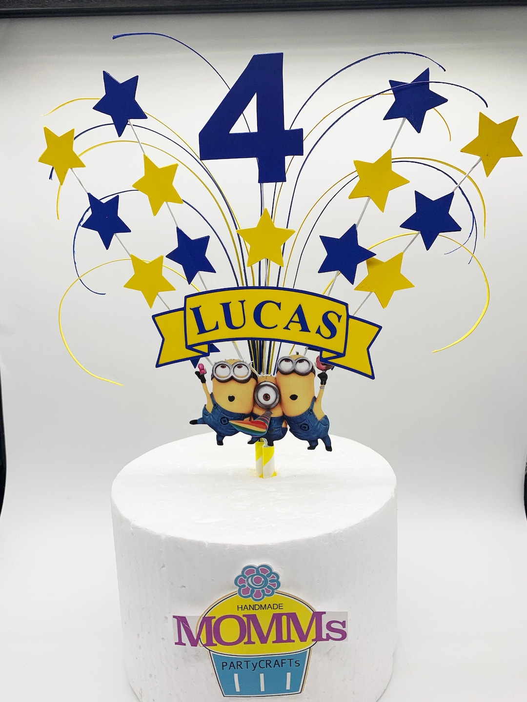 Personalized MINION SPRAY Cake TOPPER - Star Cake Topper - - Etsy