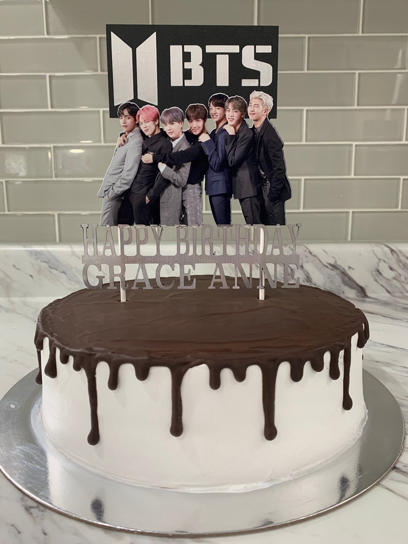Personalized BTS CAKE TOPPER Kpop Birthday - Etsy