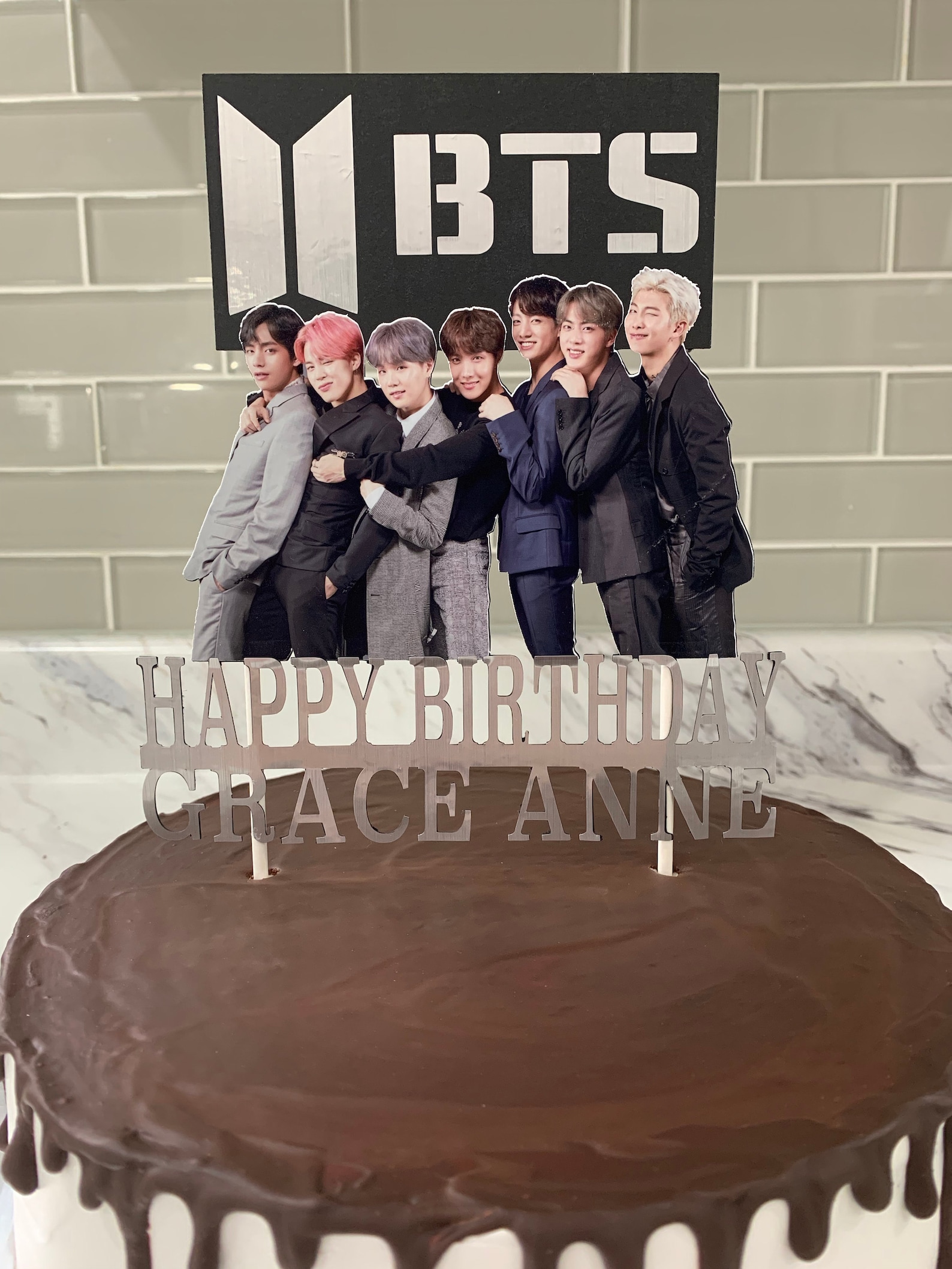 Personalized BTS CAKE TOPPER Kpop Birthday - Etsy