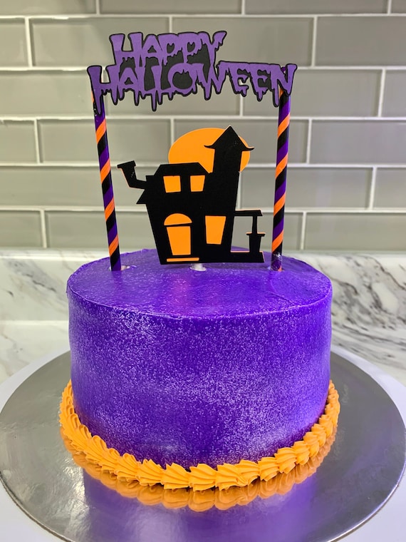 HALLOWEEN Cake Topper Haunted House Party Pick - Etsy