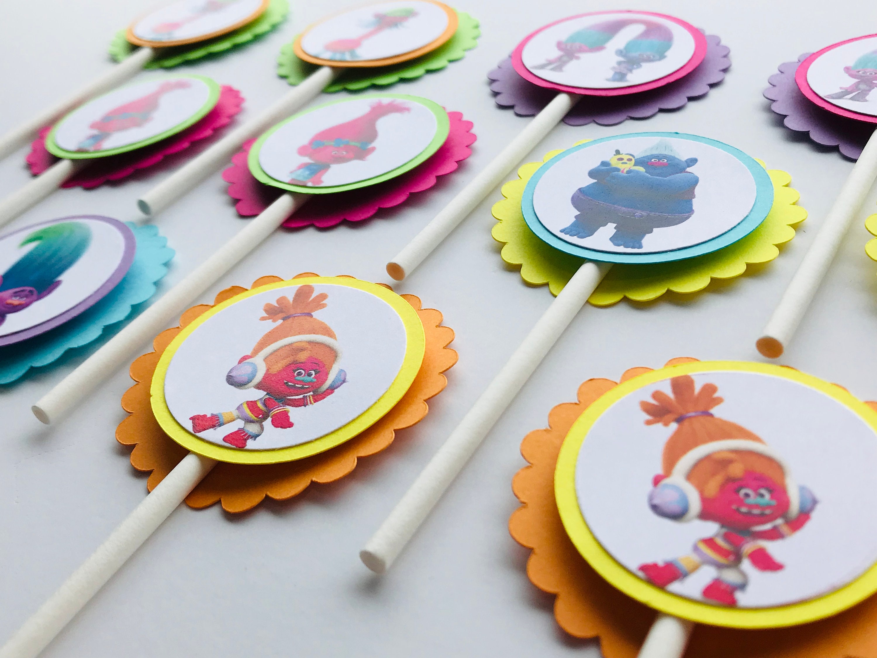 TROLLS Cupcake Topper -party Picks - Set of 12 - - Etsy