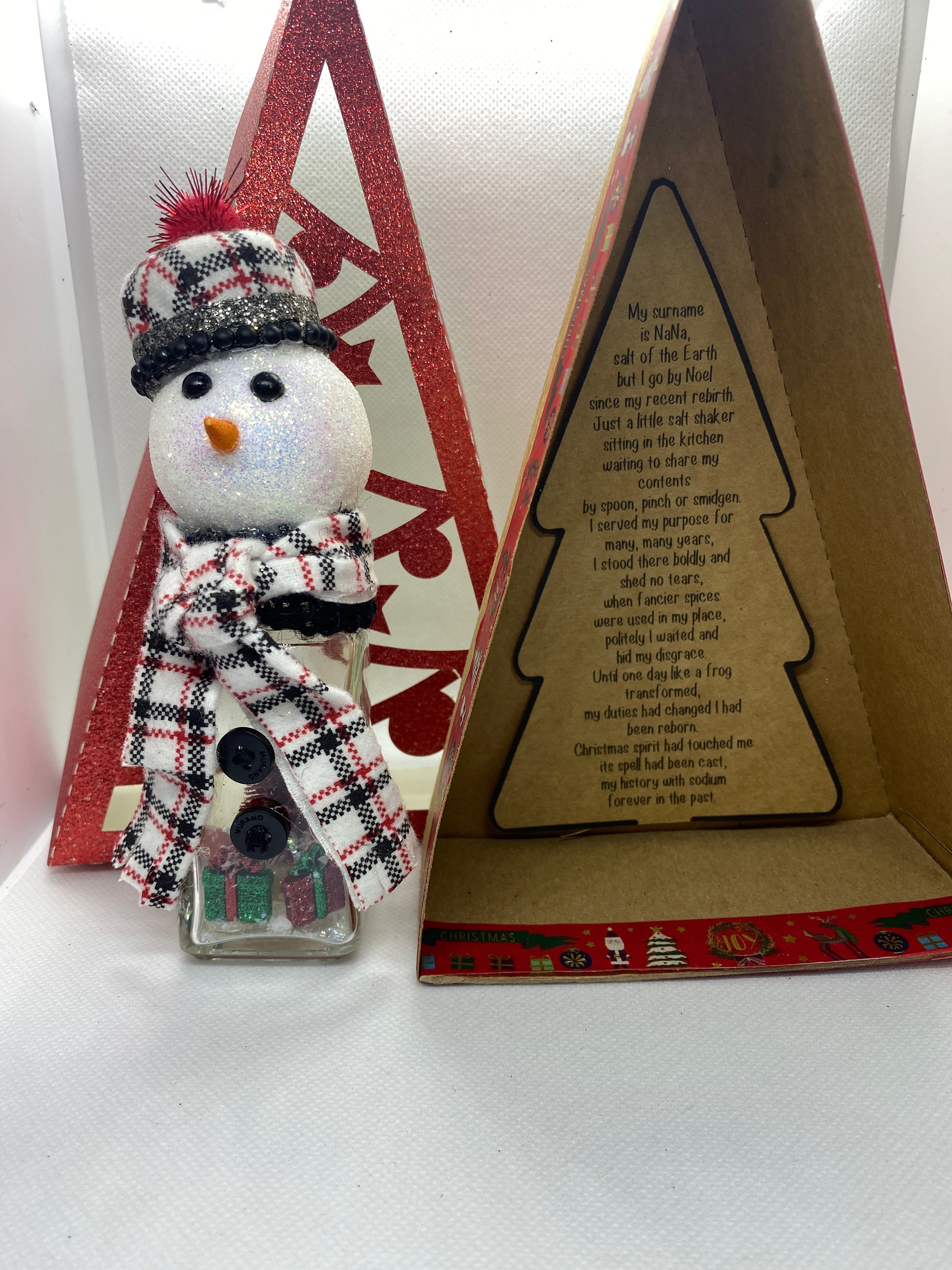 Handmade Vintage Glass Repurposed Salt Shaker Snowman - Etsy