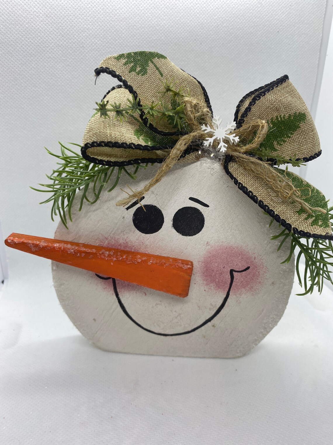 Handmade Hand Painted Wooden Snowman Man - Etsy