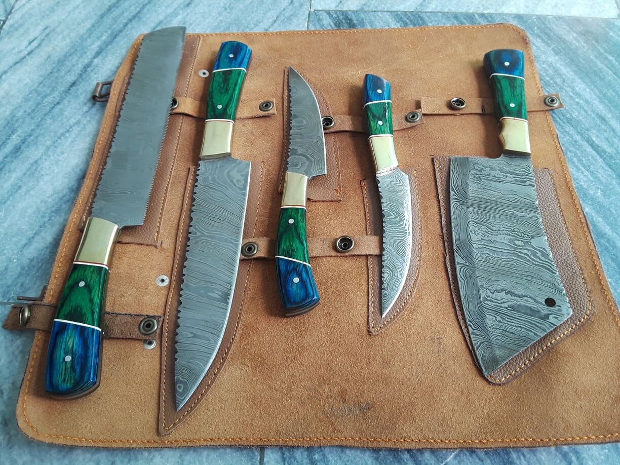 Damascus Handmade, Chef Set of 5 Pieces - Etsy