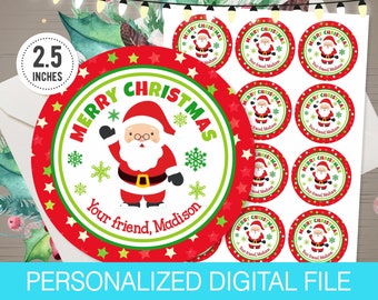 Santa stickers | Etsy