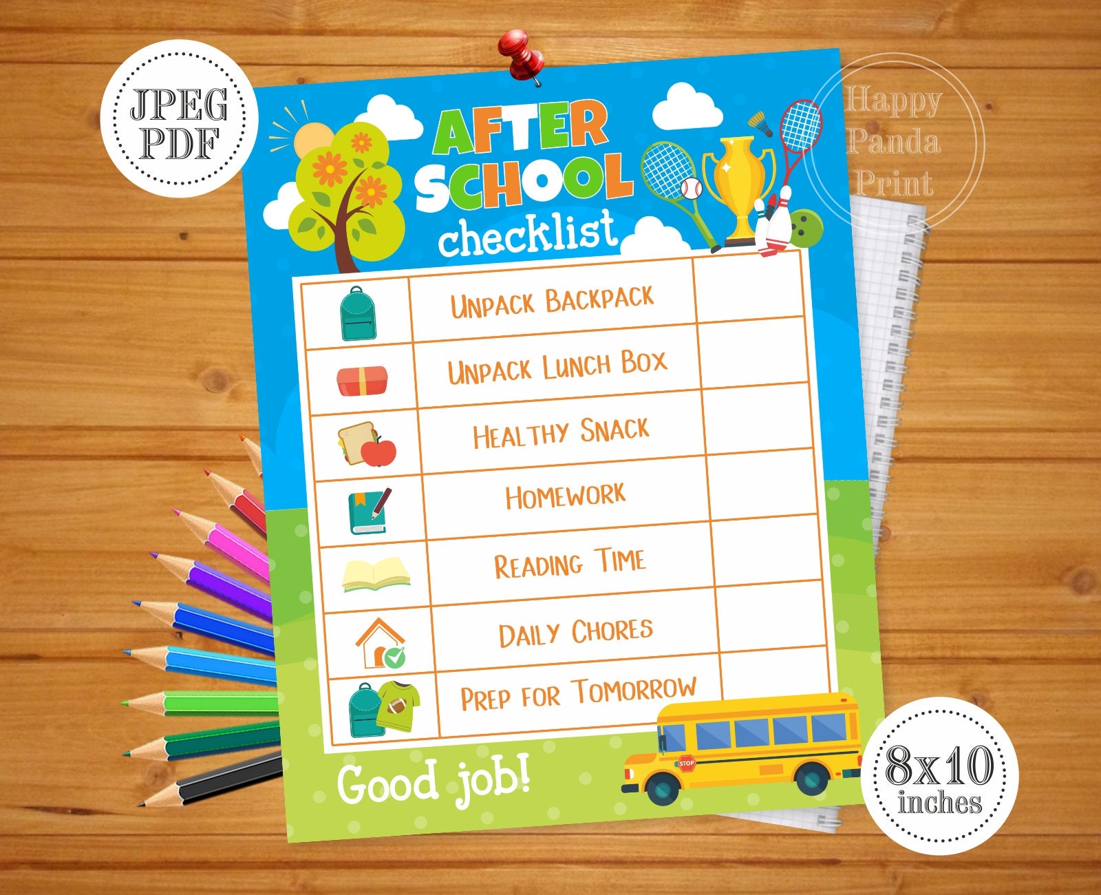 AFTER SCHOOL CHECKLIST Printable After School Routine | Etsy
