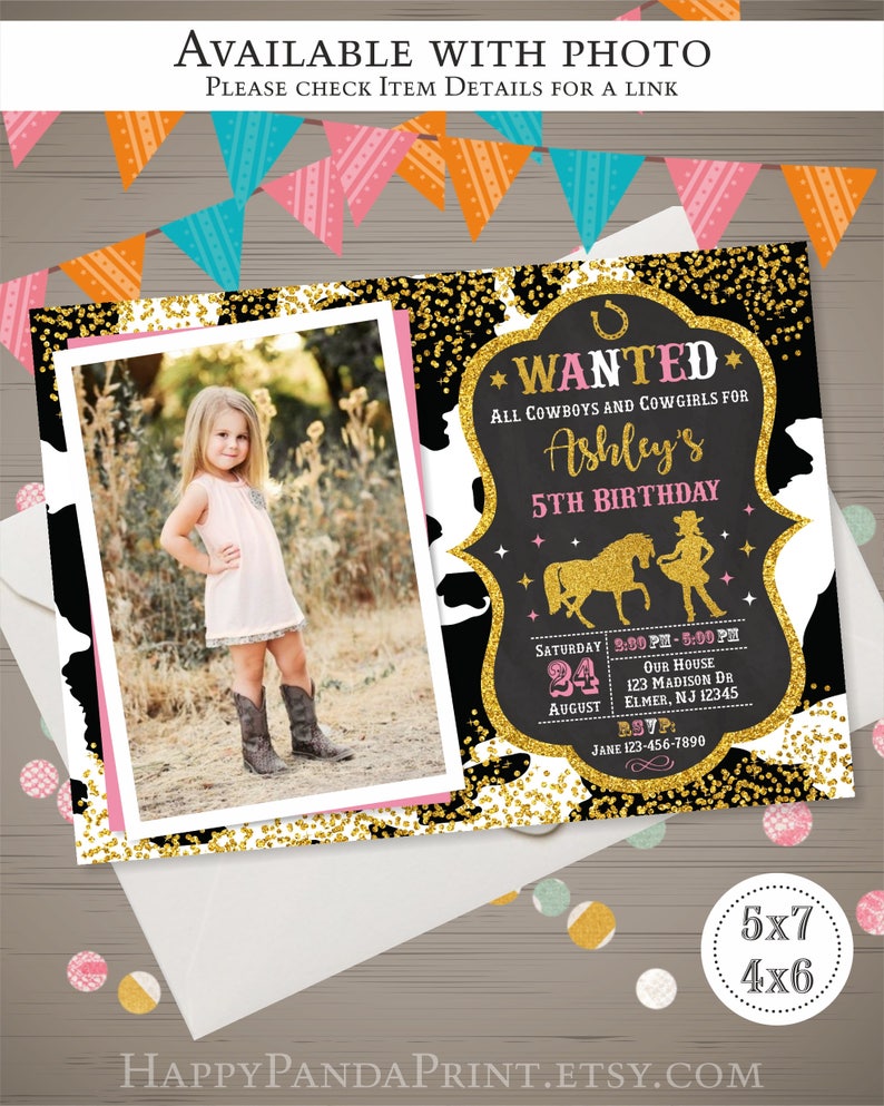 Cowgirl Invitation Cowgirl Birthday Invitation Cowgirl Etsy