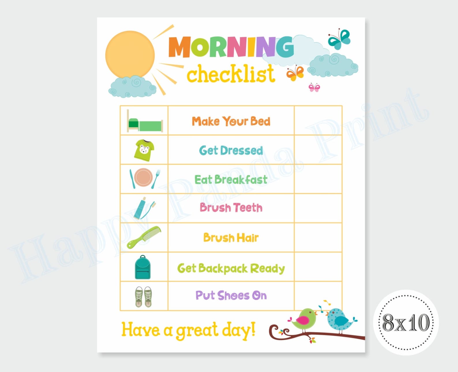 Morgen Checkliste bedruckbar Morning Routine Checkliste | Etsy