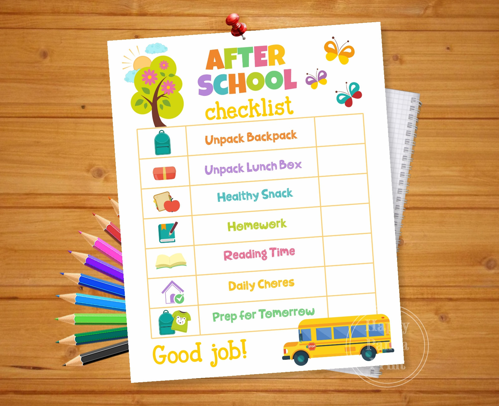 AFTER SCHOOL CHECKLIST Printable After School Routine | Etsy
