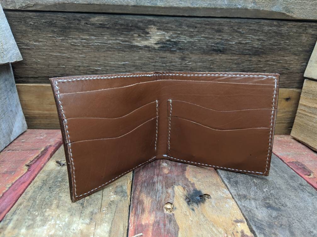 Hand Tooled Indian Head Painted Bifold Wallet All Leather Construction ...