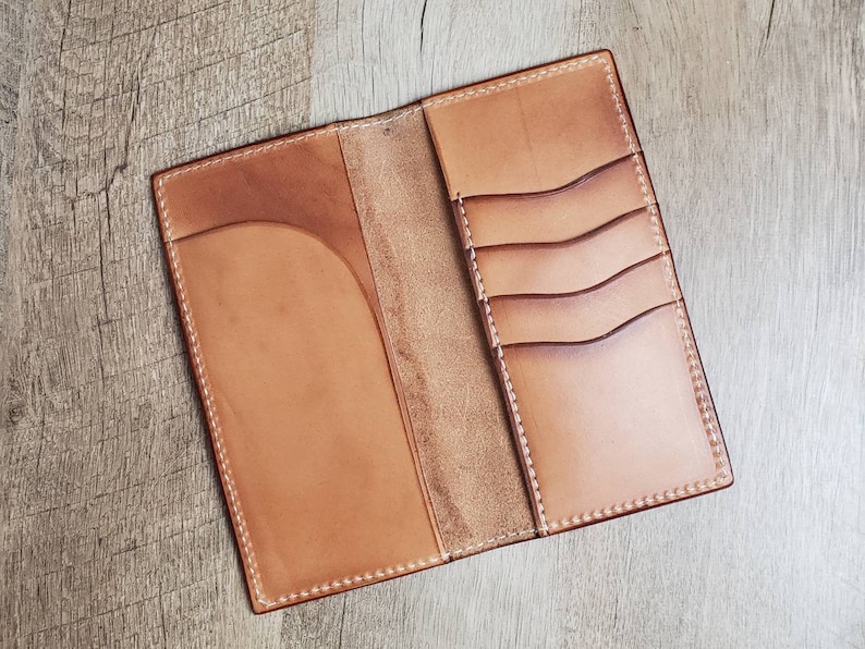 Tall Leather Roper Wallet With Weave Tooled Pattern and Turquoise Skull ...