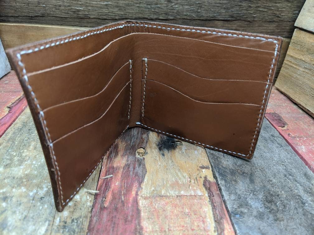 Hand Tooled Indian Head Painted Bifold Wallet All Leather Construction ...