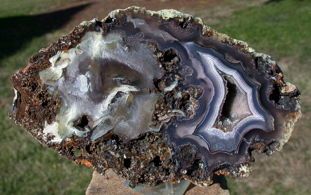 INCREDIBLE 5 1/2" LAGUNA Mossy Agate Geode Nodule - Strikingly ...