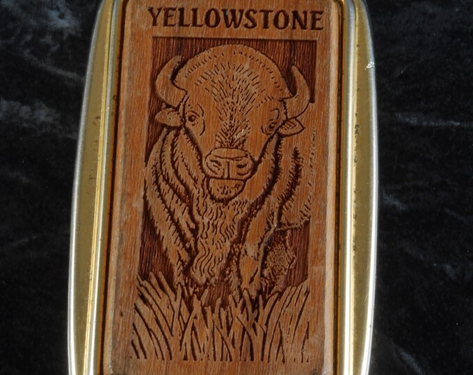 Rare Vintage "yellowstone" Money Clip Gold Plated Brass and Wood ...