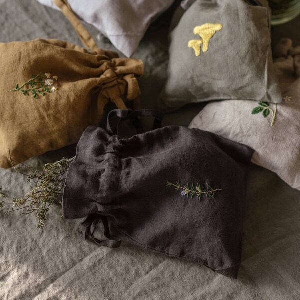 Linen Drawstring Bag - Etsy