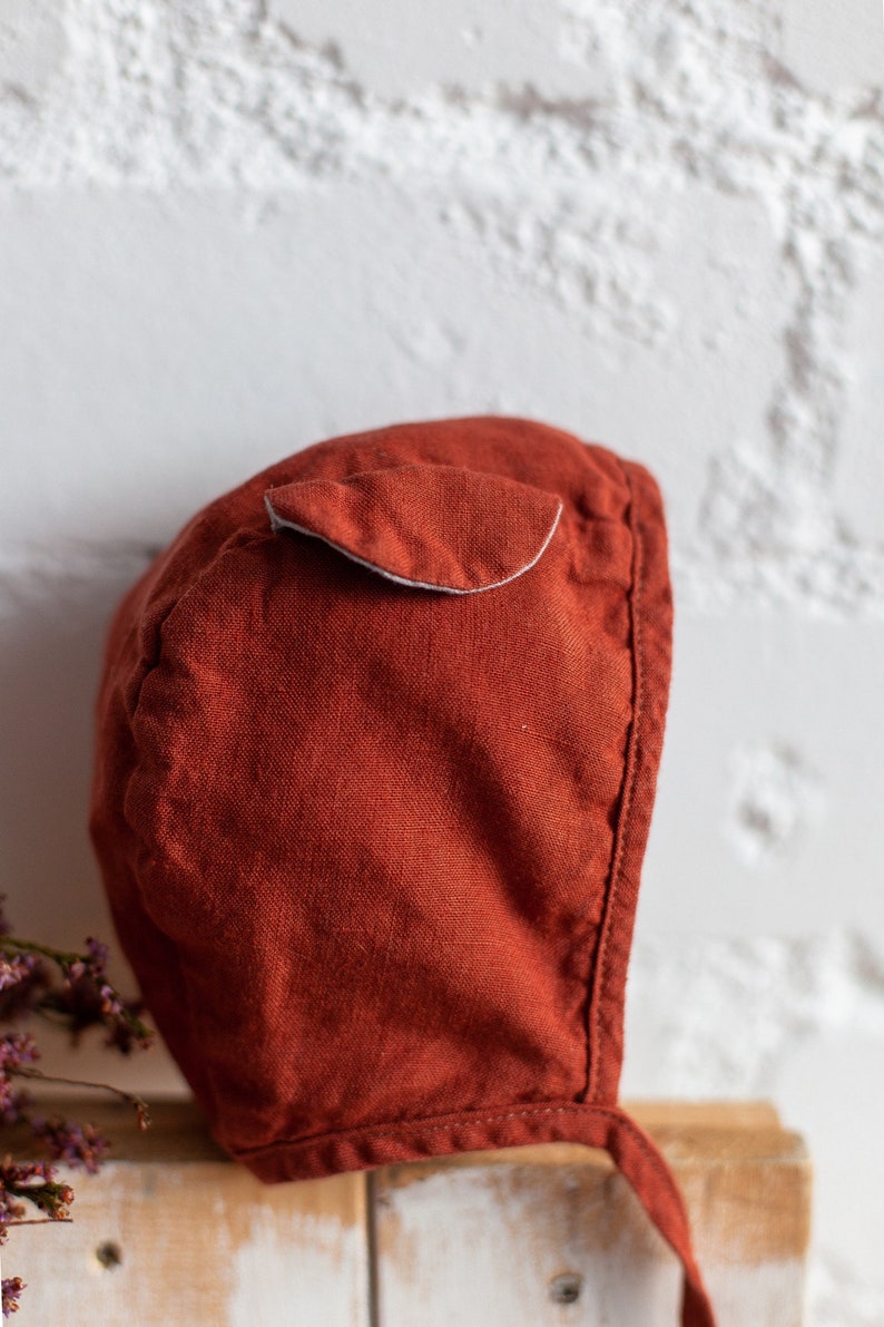 Linen Bear Bonnet - Etsy