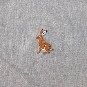 Handmade Embroidery "sitting Hare" | Customized Personalised Items - Etsy