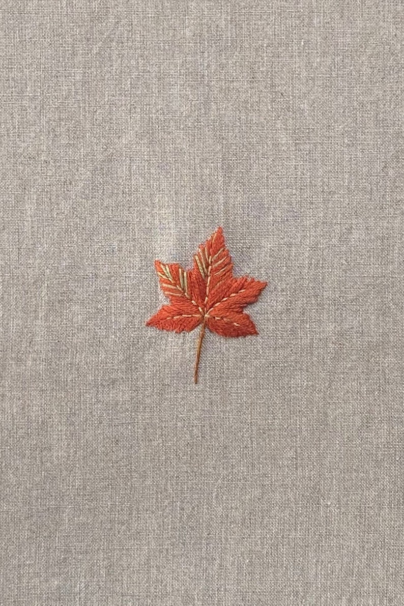Handmade Embroidery maple Leaf Customized - Etsy